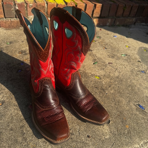Ariat | Shoes | Ariat Roper Womens Deep Maroon Leather With Pinktop ...